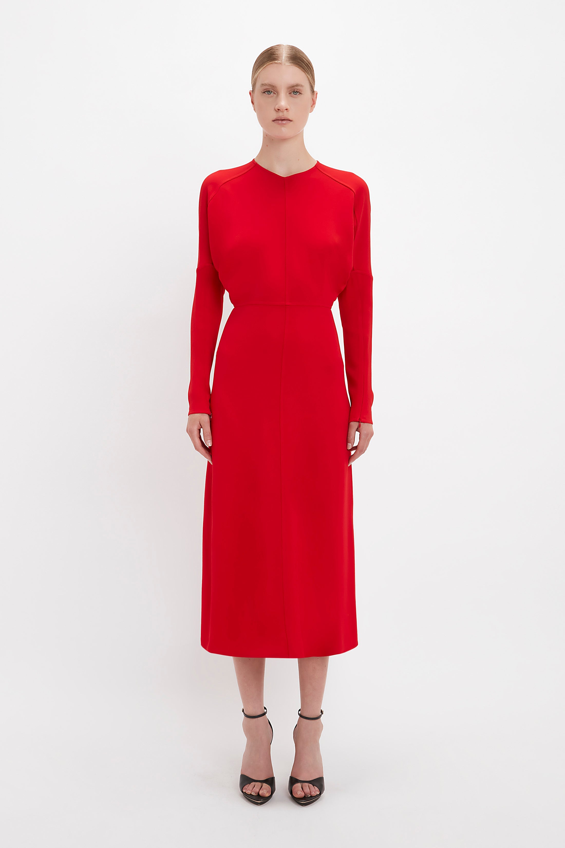 Dolman Midi Dress In Red – Victoria Beckham