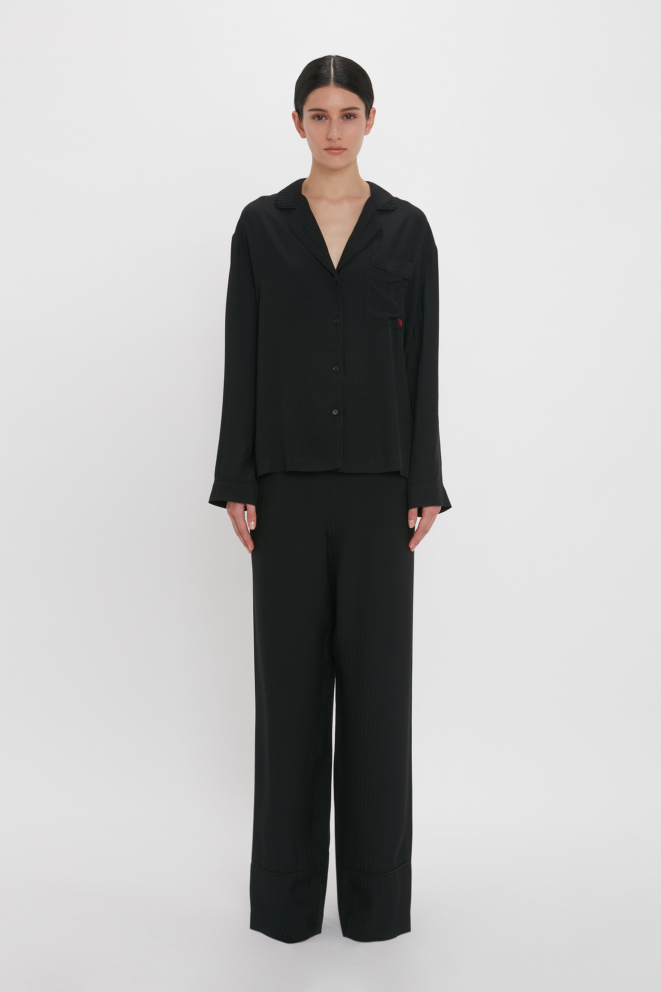 VB Monogram Pyjama Sleep Set In Black – Victoria Beckham Int