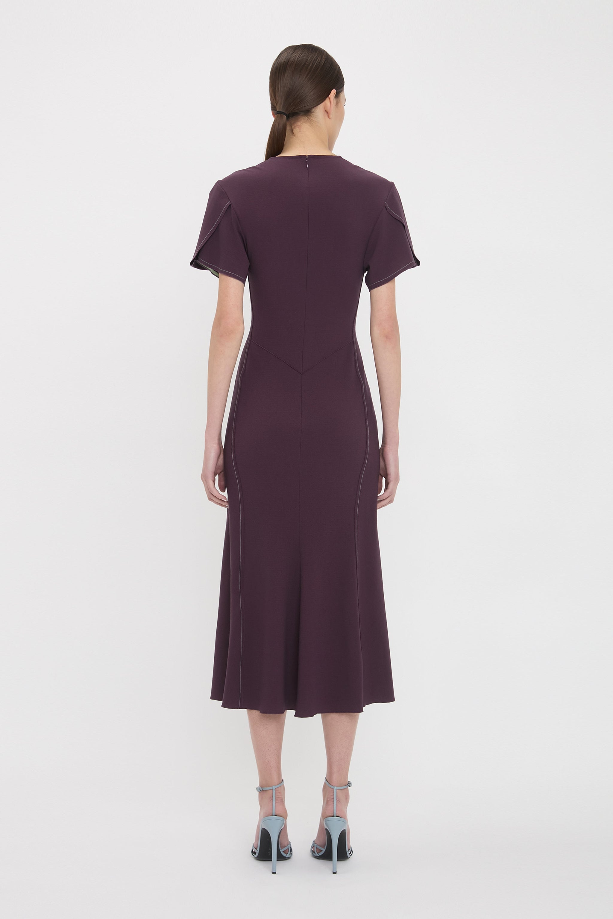 Eve Midi Dress In Fig – Victoria Beckham Int