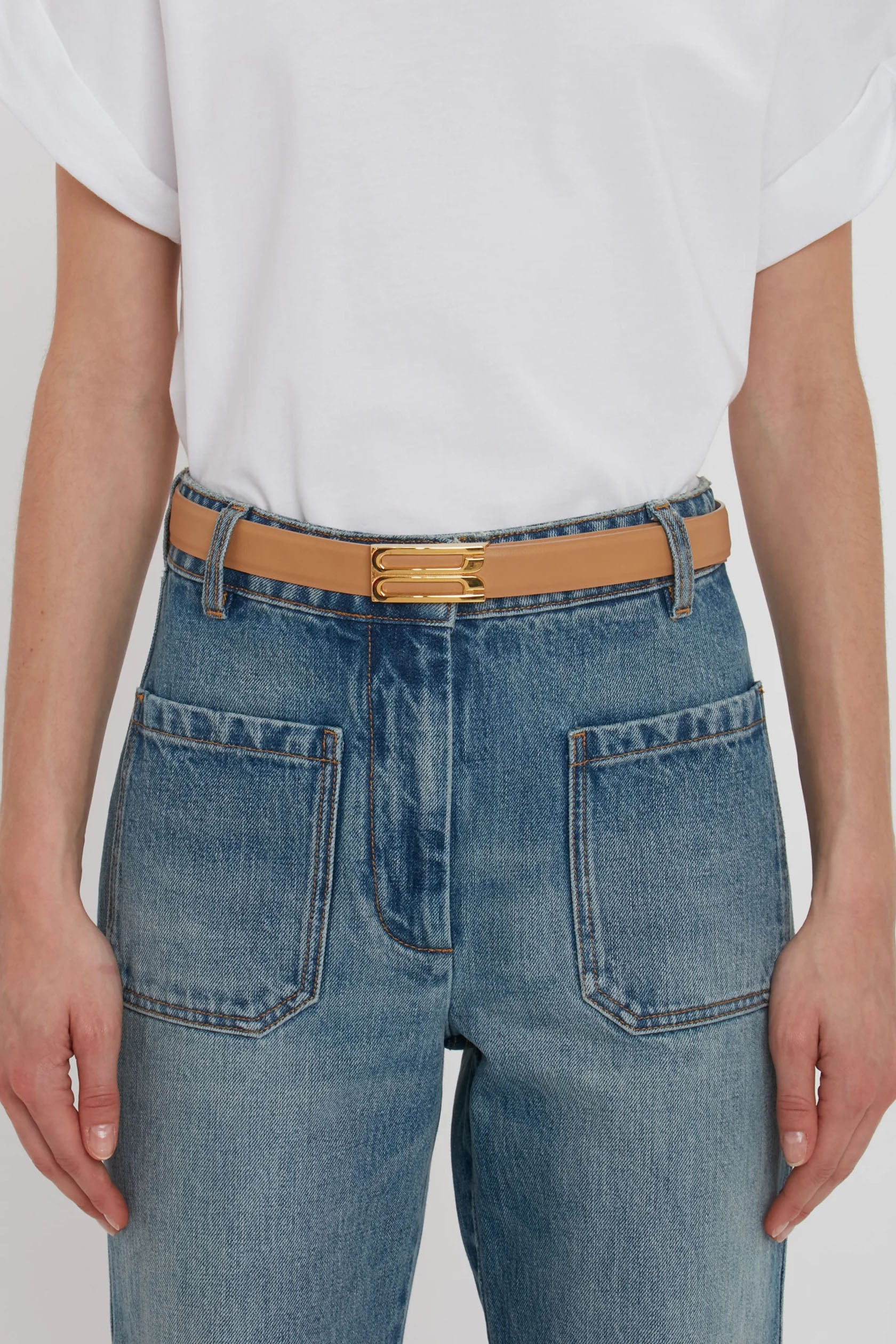 Frame Belt In Camel Leather – Victoria Beckham Int